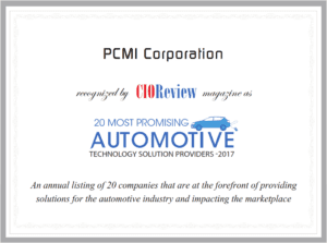 PCMI “20 Most Promising Automotive Technology Providers” CIOReview